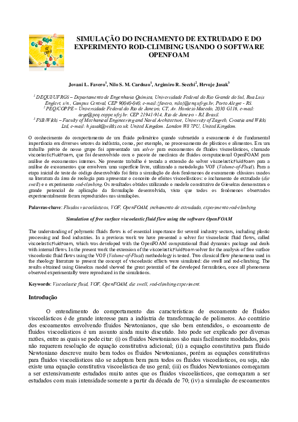 (PDF) Simulação do inchamento de extrudado e do experimento rod ...