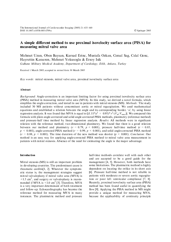 (PDF) A Simple Different Method to Use Proximal Isovelocity Surface ...