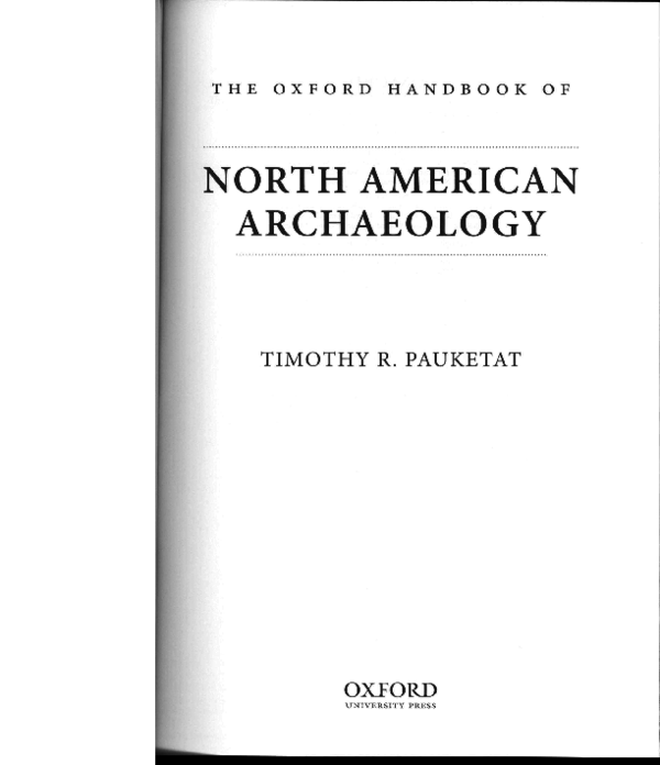 (PDF) THE OXFORD HANDBOOK OF NORTH AMERICAN ARCHAEOLOGY