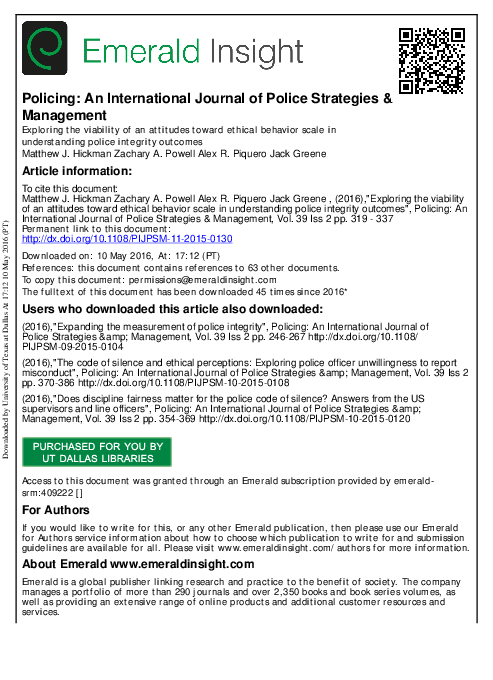 Pdf Exploring The Viability Of An Attitudes Toward Ethical Behavior