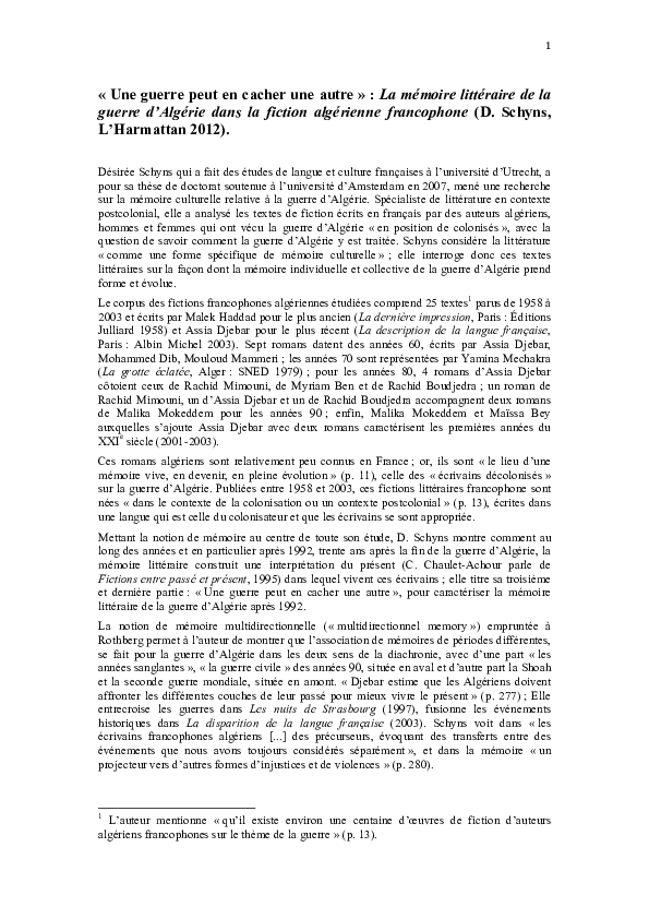 question de corpus dénonciation de la guerre