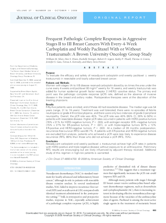 (PDF) Frequent Pathologic Complete Responses in Aggressive Stages II to ...