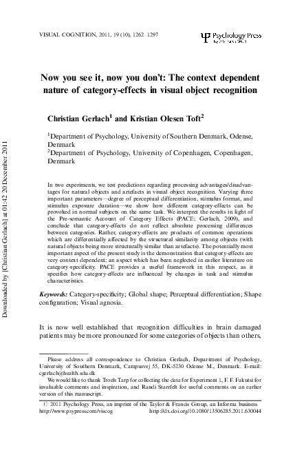 (PDF) Now you see it, now you don't: The context dependent nature of category-effects in visual ...