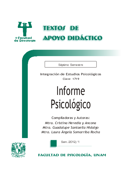 (PDF) Informe Psicológico