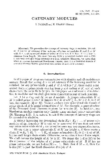 (PDF) Catenary Modules