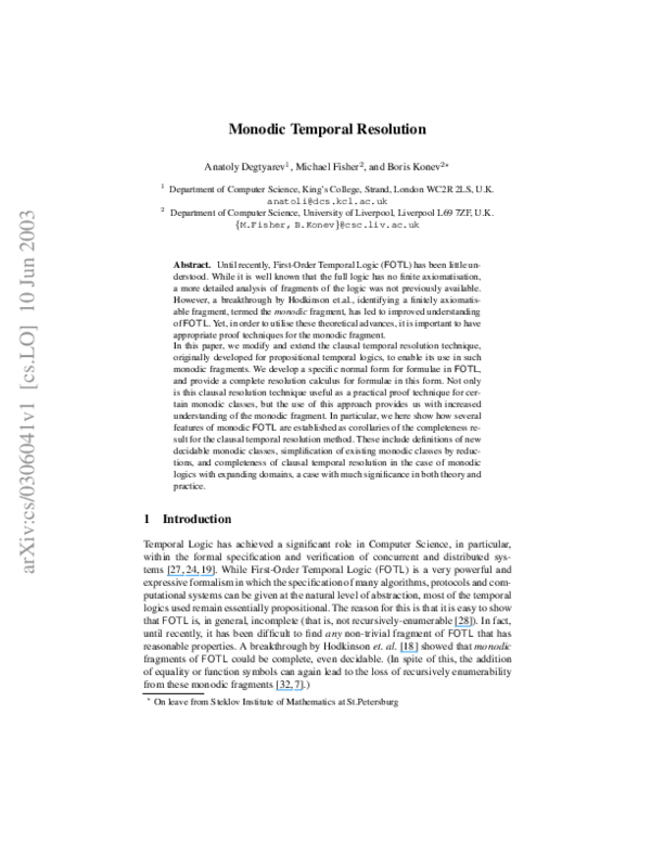 (PDF) Monodic Temporal Resolution