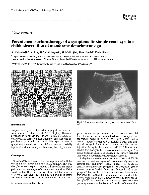 (PDF) Percutaneous sclerotherapy of a symptomatic simple renal cyst in ...