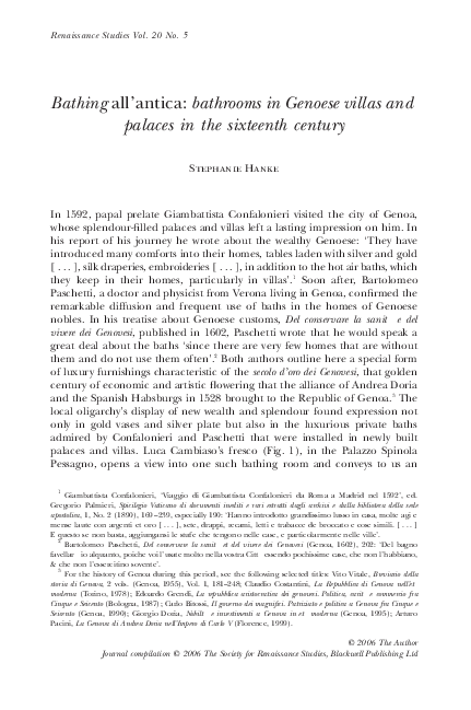 (PDF) Bathing all'antica: bathrooms in Genoese villas and palaces in ...