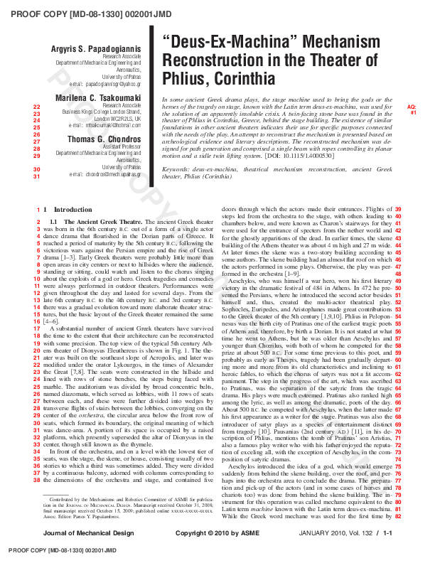 (PDF) Deus-Ex-Machina” Mechanism Reconstruction in the Theater of ...