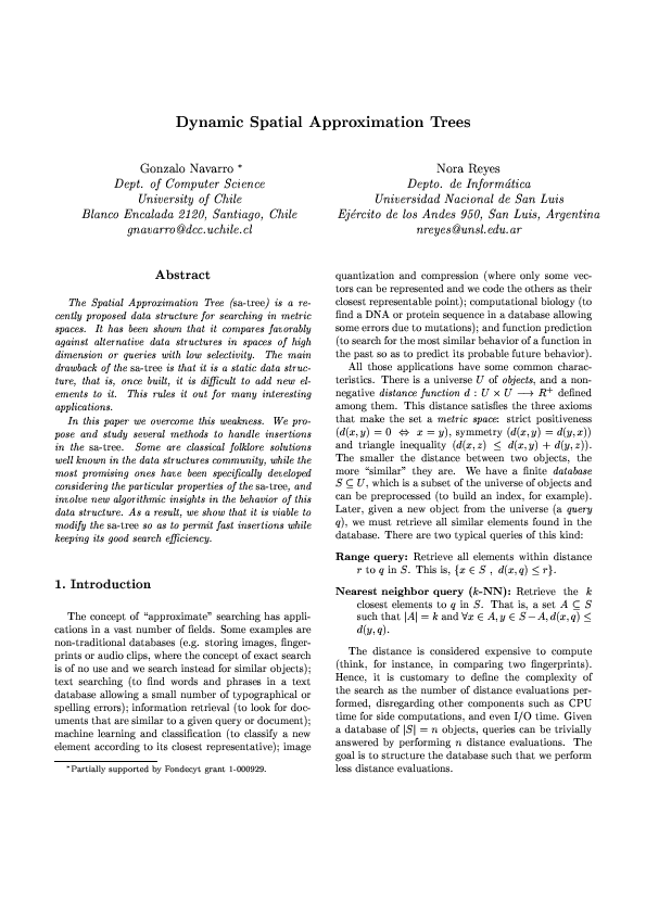 (PDF) Fully Dynamic Spatial Approximation Trees