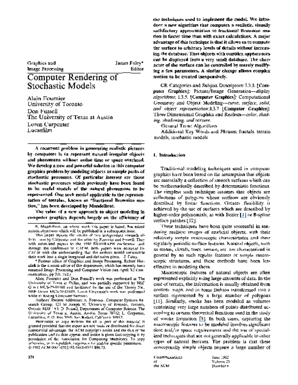 Pdf Computer Rendering Of Stochastic Models