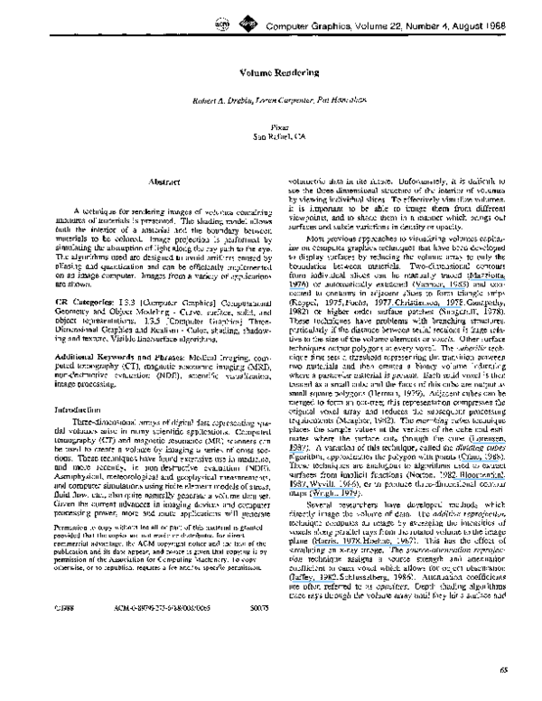 (PDF) Volume rendering