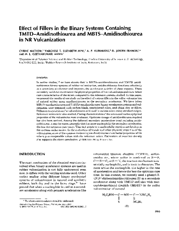 (PDF) Effect of fillers in the binary systems containing TMTD ...