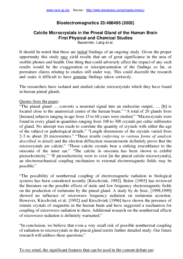 (PDF) Calcite microcrystals in the pineal gland of the human brain ...