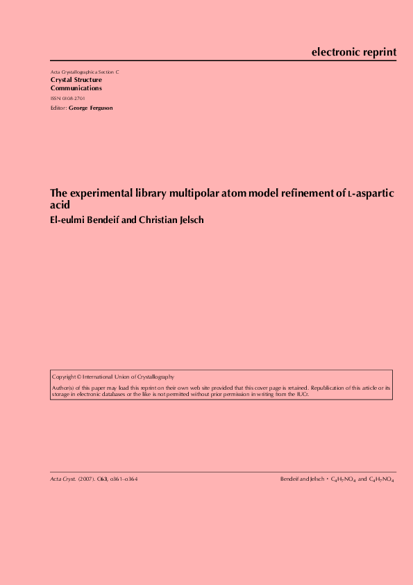 (PDF) The experimental library multipolar atom model refinement of L ...