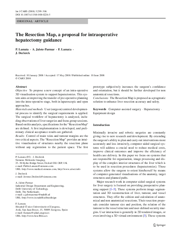 (PDF) The Resection Map, a proposal for intraoperative hepatectomy guidance