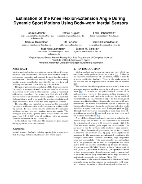 (PDF) Estimation of the Knee Flexion-Extension Angle During Dynamic ...