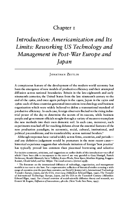 Introduction: Americanization and Its Limits: Reworking US Technology ...