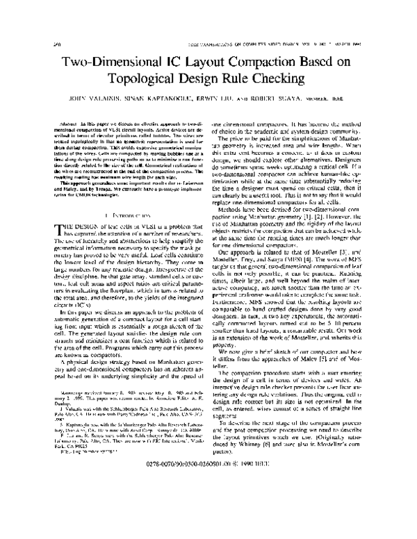 (PDF) Two-dimensional IC layout compaction based on topological design rule checking