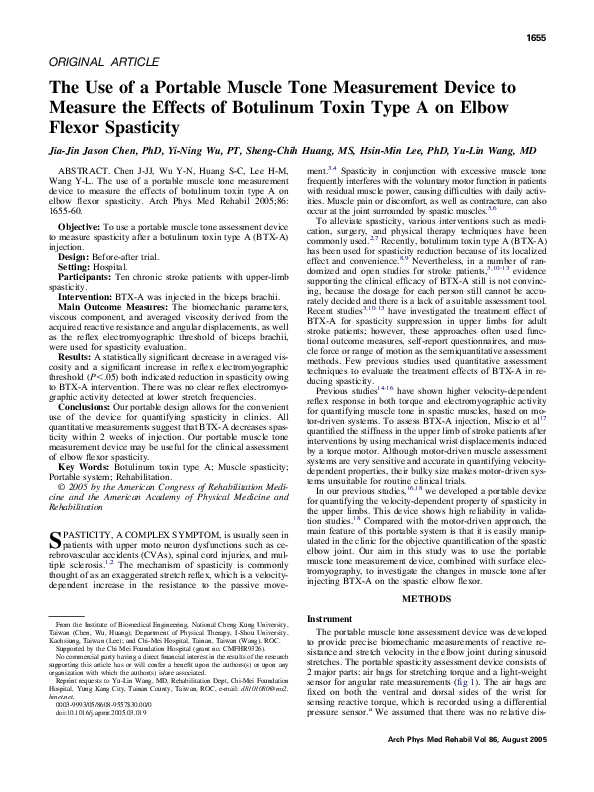 (PDF) The Use of a Portable Muscle Tone Measurement Device to Measure ...