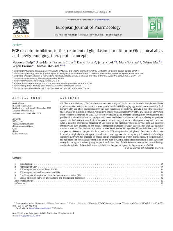 (PDF) EGF receptor inhibitors in the treatment of glioblastoma ...