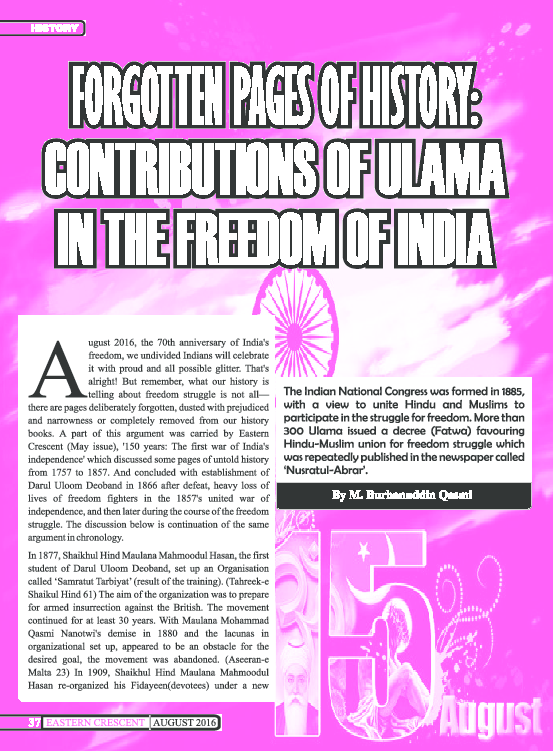 (PDF) FORGOTTEN PAGES OF HISTORY: Contribution of Ulama in the Freedom ...