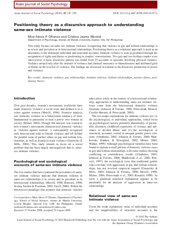 (PDF) Positioning theory as a discursive approach to understanding same ...