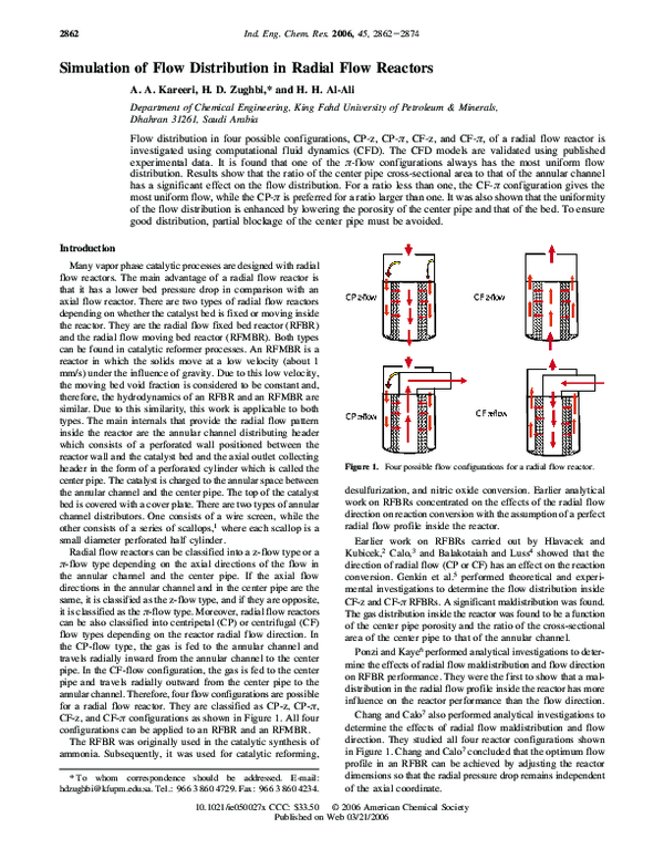 (PDF) Simulation of Flow Distribution in Radial Flow Reactors