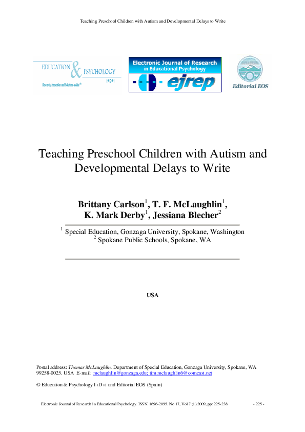 Teaching Preschool Children with Autism and Developmental Delays to ...