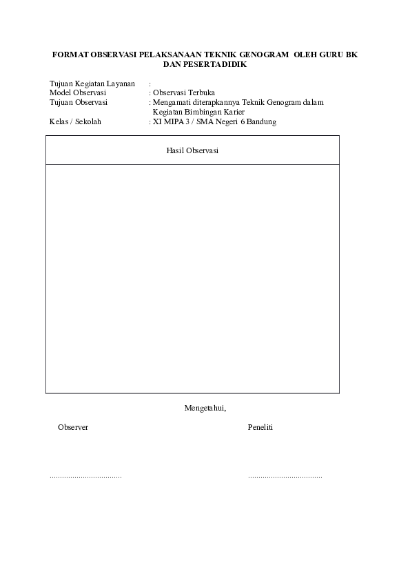 (DOC) Format observasi | Siti Nurmala Bandung - Academia.edu