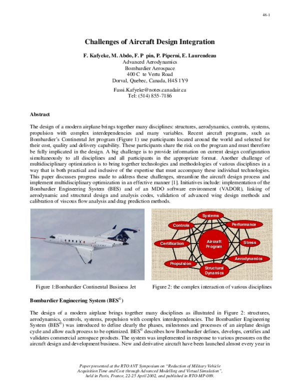 (PDF) Challenges of Aircraft Design Integration