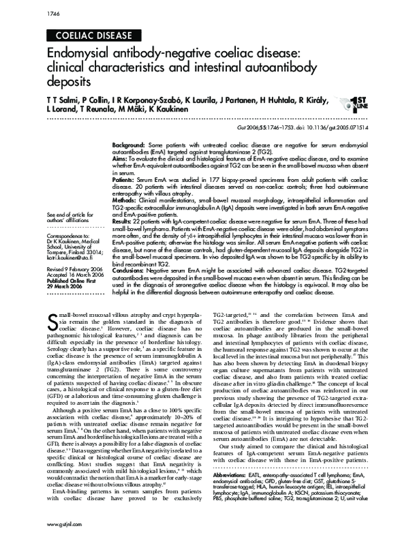 (PDF) Endomysial antibody-negative coeliac disease: clinical ...