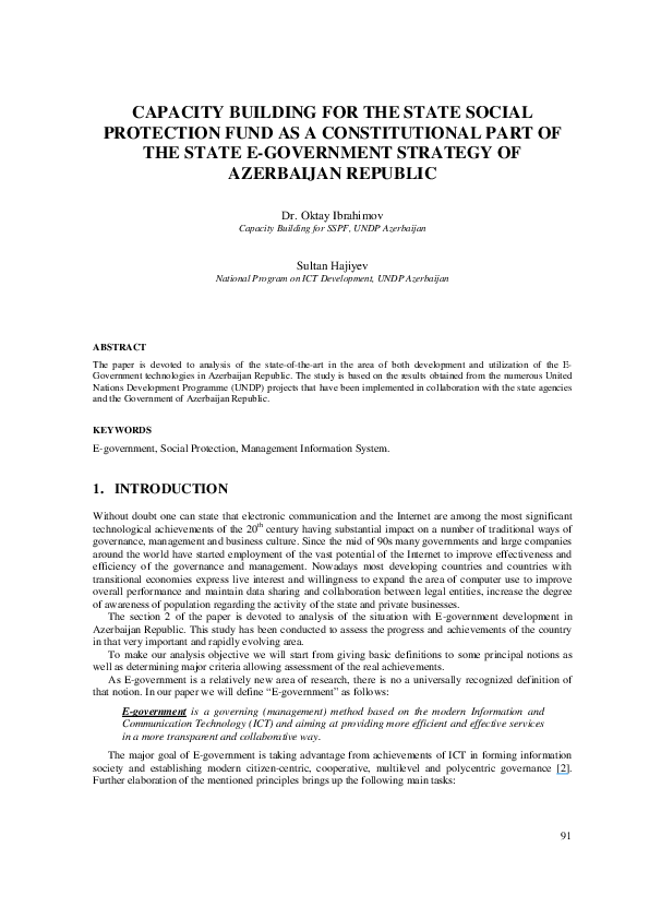 (PDF) Capacity Building for the State Social Protection Fund as a ...