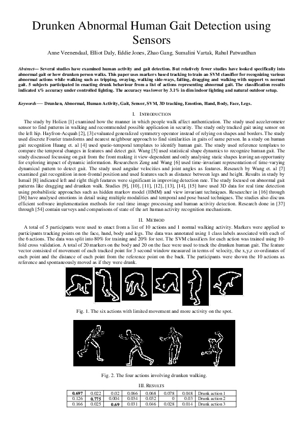 (PDF) Drunken Abnormal Human Gait Detection using Sensors