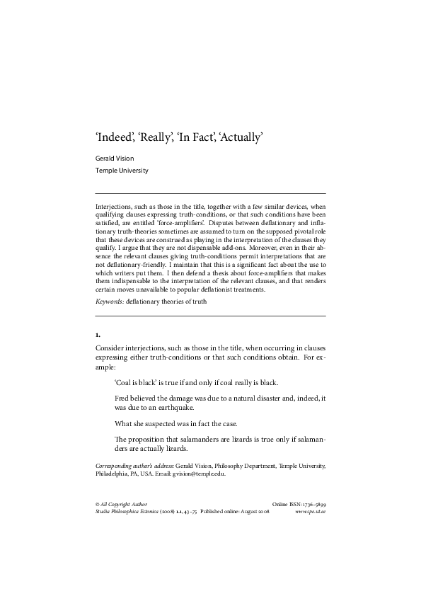 (PDF) Indeed,''Really,''In Fact,''Actually