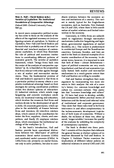 (PDF) Varieties of Capitalism: The Institutional Foundations of ...