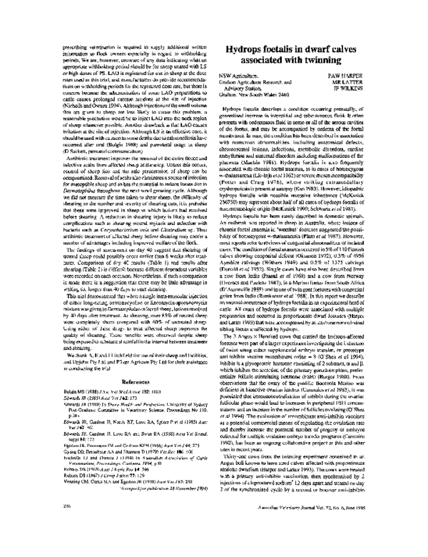 (PDF) Hydrops foetalis in dwarf calves associated with twinning