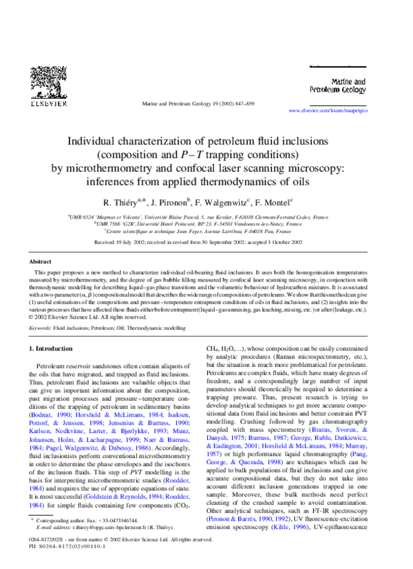 (PDF) Individual characterization of petroleum fluid inclusions ...