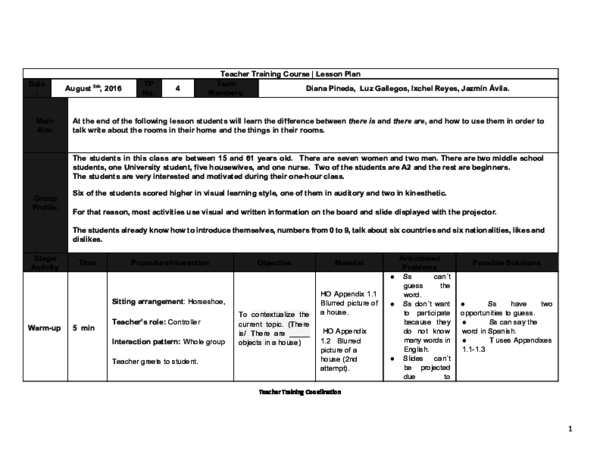 (PDF) LESSON PLAN THERE IS THERE ARE BEGINNERS