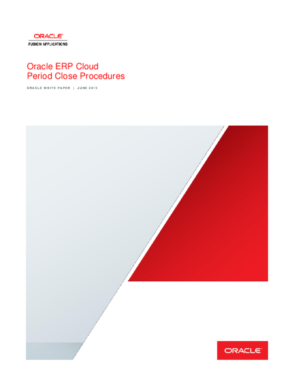 (PDF) Oracle ERP Cloud Period Close Procedures