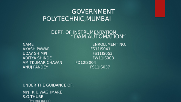 (PPT) dam automation