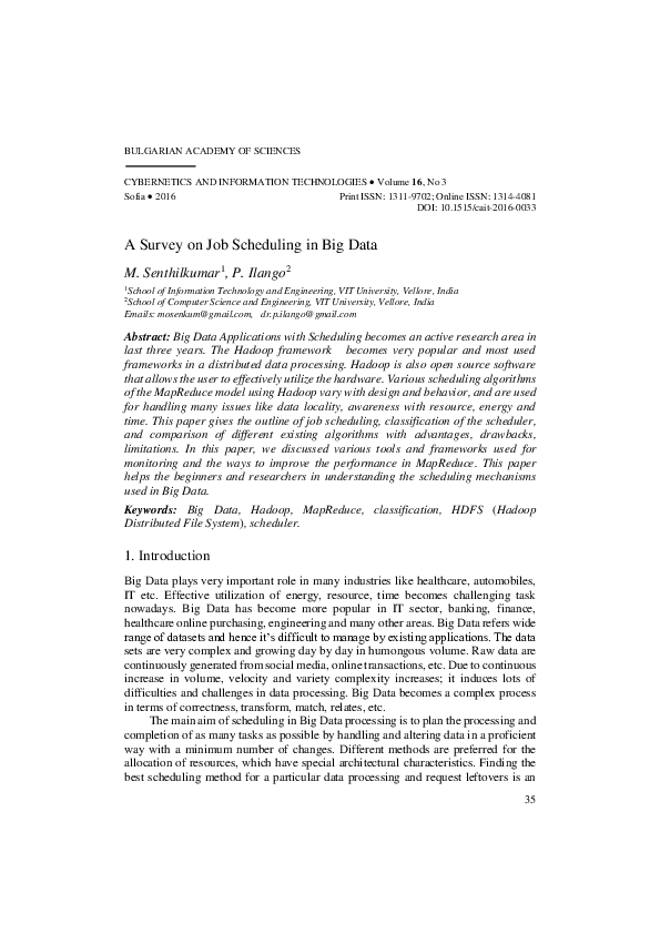 (PDF) A Survey on Job Scheduling in Big Data