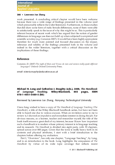 (PDF) The Handbook of Language Teaching - Edited by Michael H. Long and ...