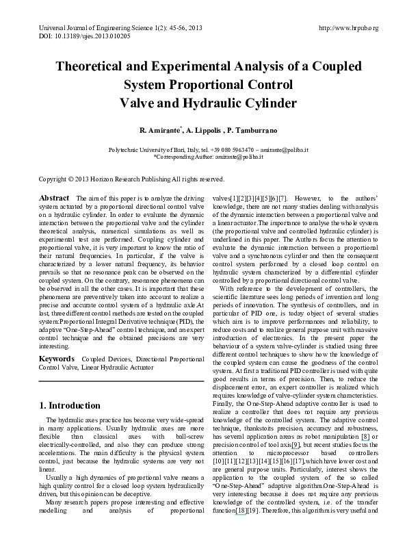 (PDF) Theoretical and Experimental Analysis of a Coupled System ...