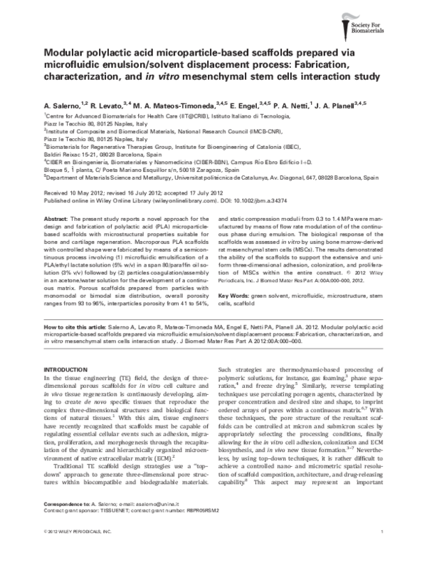 (PDF) Modular polylactic acid microparticle-based scaffolds prepared ...