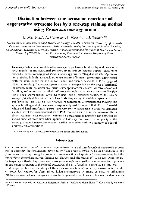 (PDF) Distinction between true acrosome reaction and degenerative ...