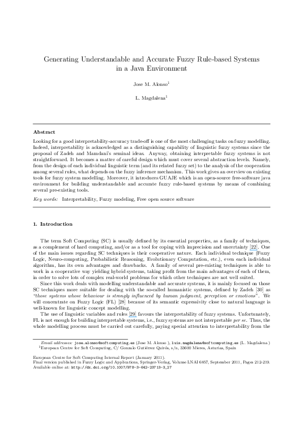 Generating Understandable And Accurate Fuzzy Rule Based Systems In A