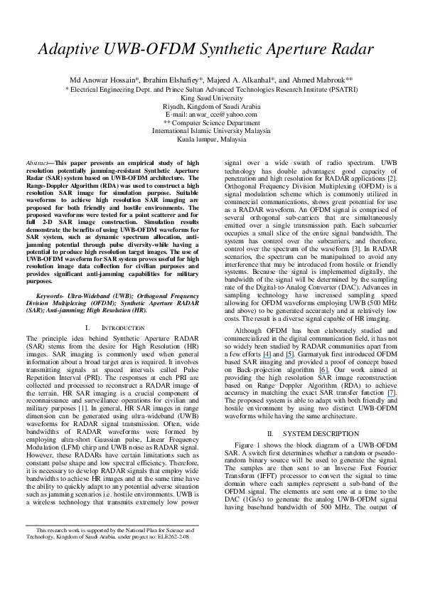 (PDF) Adaptive UWB-OFDM Synthetic Aperture Radar
