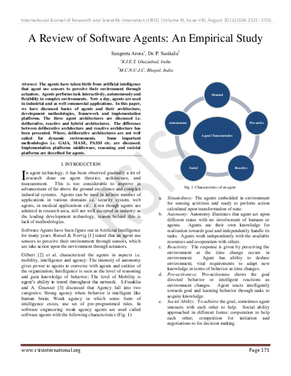 (PDF) A Review of Software Agents: An Empirical Study