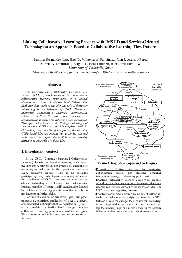 (PDF) Linking Collaborative Learning Practice with IMS LD and Service-Oriented Technologies: an ...